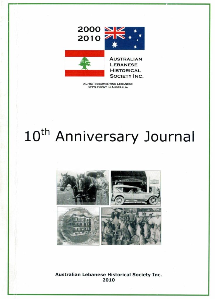 10th Anniversary Journal | Australian Lebanese Historical Society Inc.